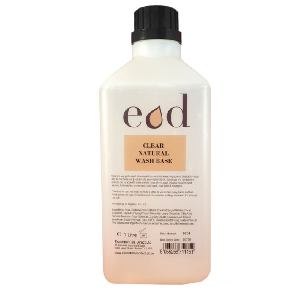 CLEAR WASH BASE - 99.5% Natural / SLS, SLES, Paraben and MI free 1 Litre